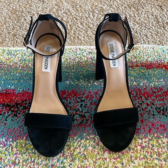 Steve Madden | Shoes | Steve Madden Carson Black Suede Heels | Poshmark